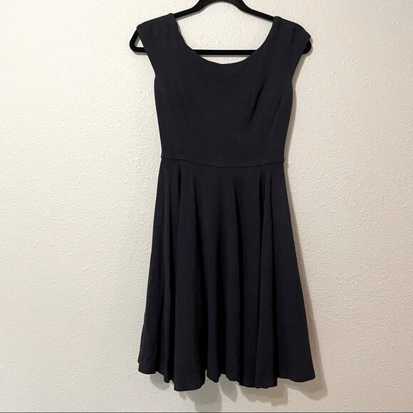 Milly | Dresses | Milly Navy Blue Fit Flare Mini Dress Womens Xs Cap ...